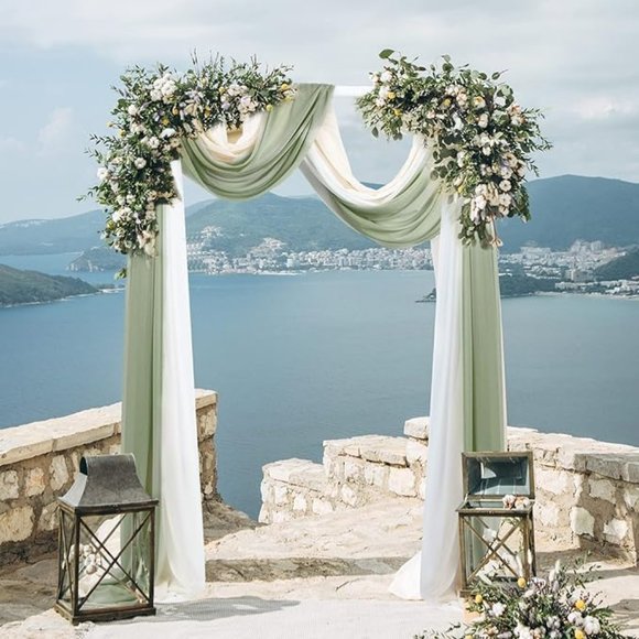 Party Supplies | Arch Backdrop Panels Long Sheer Fabric For Draping ...